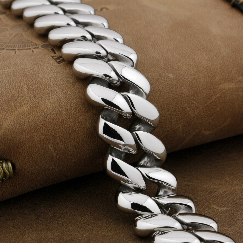 Stainless Steel Huge Link Chain Biker Rock Bracelet Punk Jewelry 5D007D ...