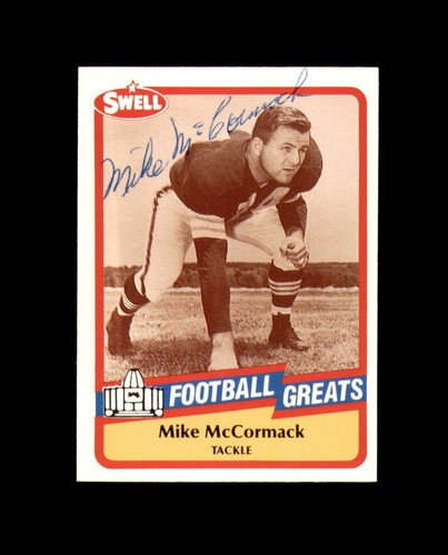 Mike McCormack Signed 1989 Swell Greats Cleveland Browns Autograph | eBay