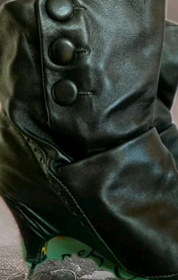 Rare Irregular Choice Black Spit Spot Lo-Spat Ankle Leather Boots Uk6 ...