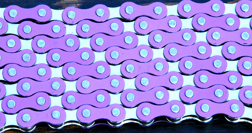 Purple & Silver 2Tone Fixie Bicycle Chain 1/2x1/8" 112L Schwinn Cruiser ...