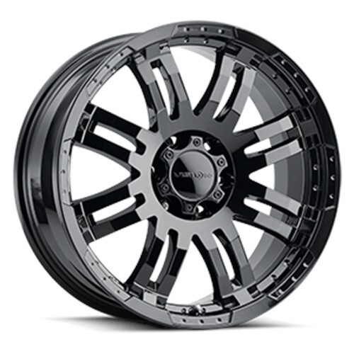 4 New 17x8.5 Vision 375 Warrior Gloss Black 6x139.7 6x5.5 ET25 Wheels ...