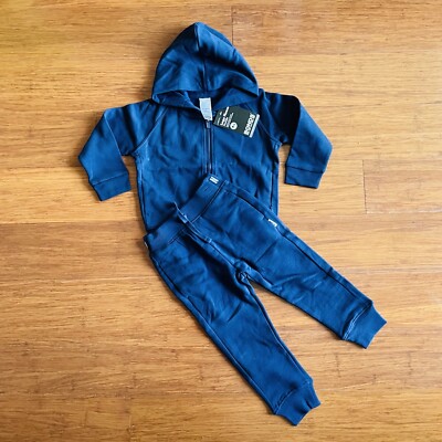 Bonds Winter Fleece Navy Zip Hoodie Jumper Tracksuit Set BNWT Size 2 ...