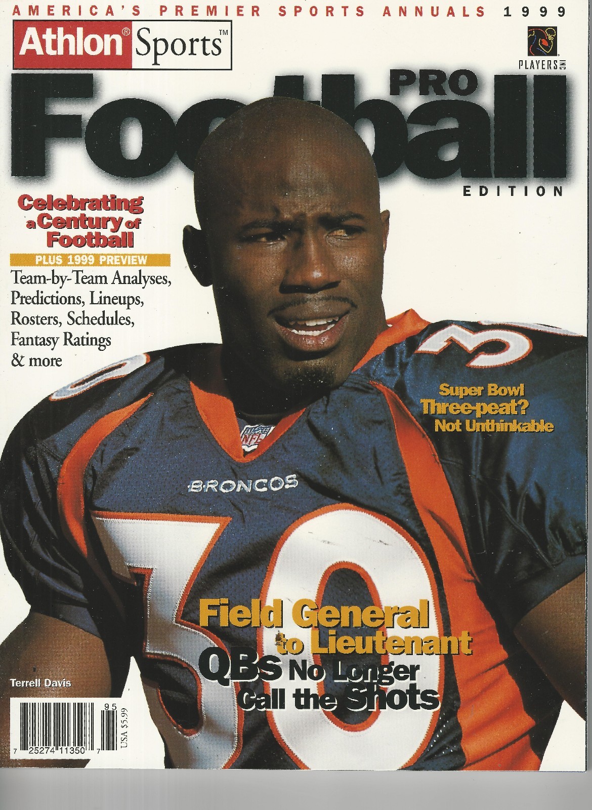Athlon Sports Pro Football 1999 Annual Volume 18 | eBay