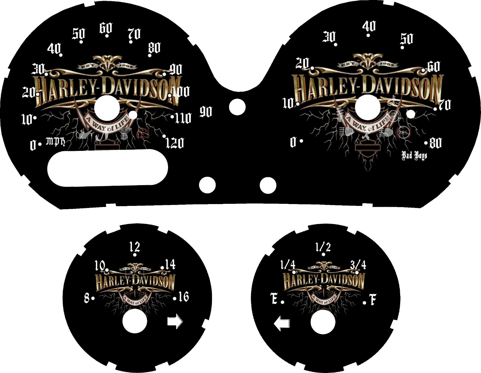 Harley Davidson Custom Speedometer Faceplate Fit CVO 2014-2019 HD Way ...