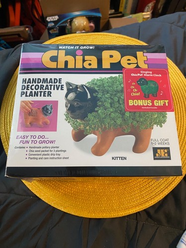 Singing Kitten Chia Pet Alarm Clock Bonus Gift NEW Sealed | eBay