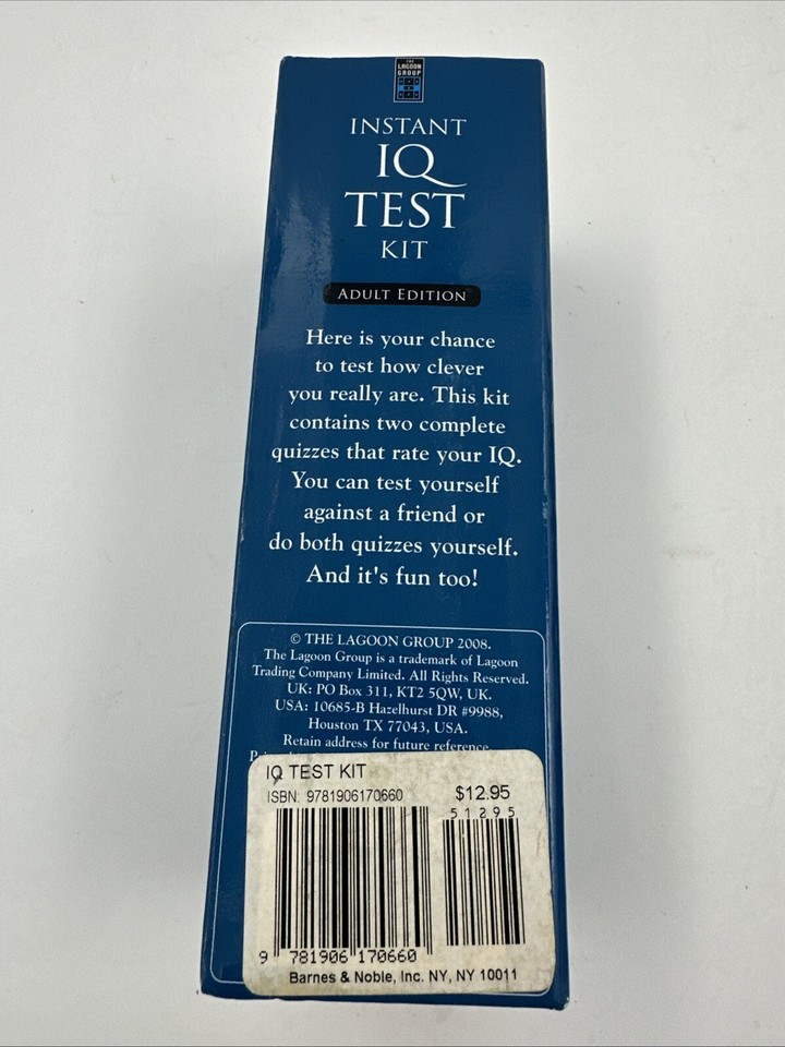 Instant IQ TEST KIT Adult Edition Two Complete Quizzes New In Box | eBay