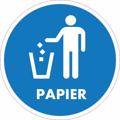 Papier Mülleimer Mülltonne Recycling Mülltrennung 5cm 5 Stück Aufkleber ...