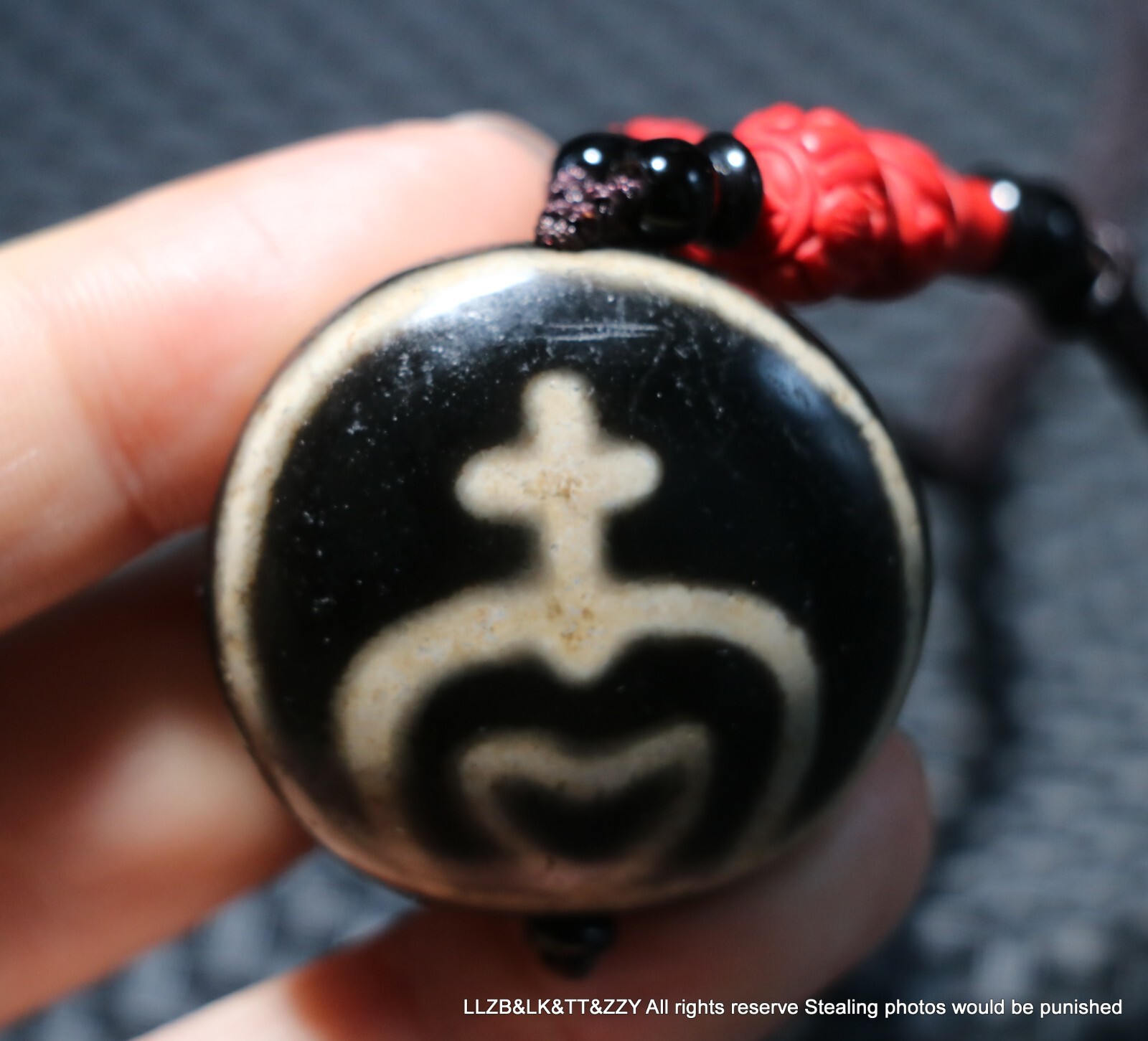 Energy Tibetan Old Agate Treasure Bottle Symbol Totem Big Coin Shape ...