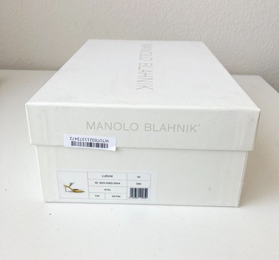 NEW MANOLO BLAHNIK Lurum Embellished Mules, Yellow, EUR 42, MSRP $1395 ...