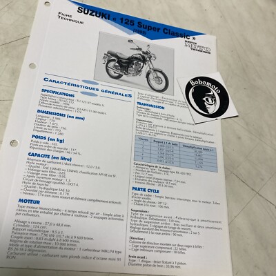 Suzuki 125 Super Classic 1999 TU125XT Scheda Tecnica Moto Pistone TU125 ...
