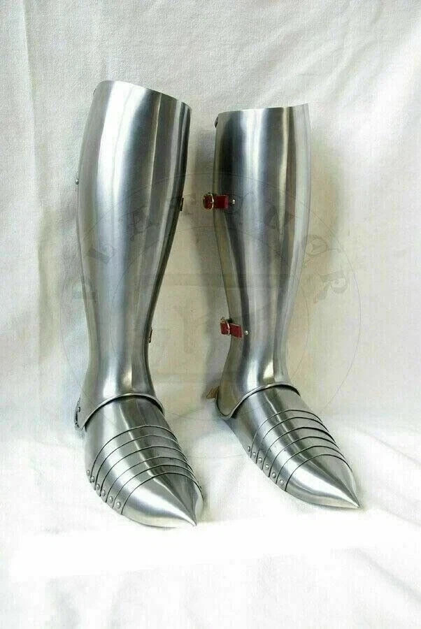 Medieval Leg Armor Steel Warrior Larp Greaves Knight Armor Sabatons SCA ...