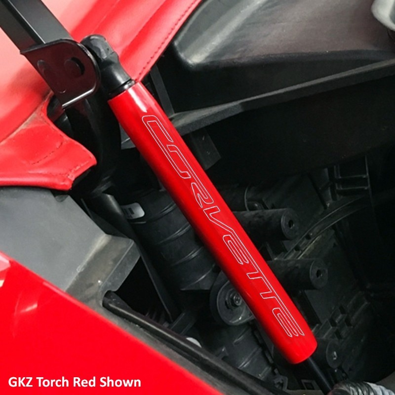 GM Licensed Chevy Corvette C7 Torch Red Billet Aluminum Hood Shock ...