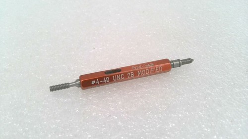 ACCU-GAGE, 4-40 UNC 2B MODIFIED, ACME THREAD PLUG GAGE, GO-PD .0968 ...