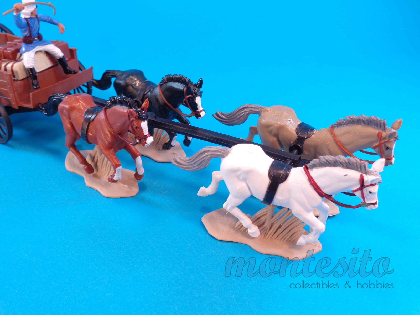 DSG ARGENTINA * FRENCH FOREIGN LEGION (blue) WAGON w/ 4 HORSES * TOY ...