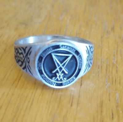 Satan's Sigil Ring Seal of Satan available sizes 7 to 14 RM142 | eBay