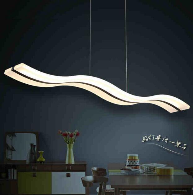 38W Modern Acrylic LED Wave Chandelier S shape Pendant Light Ceiling ...