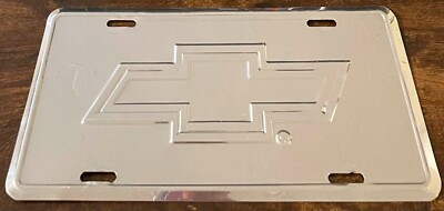 Chrome Chevrolet Booster License Plate Chevy Trucks Embossed Bowtie ...