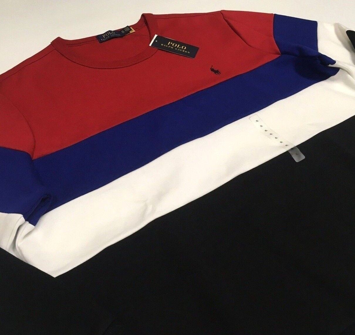 Polo Ralph Lauren Colorblocked Patchwork Sweater Sweatshirt Hi Tech ...