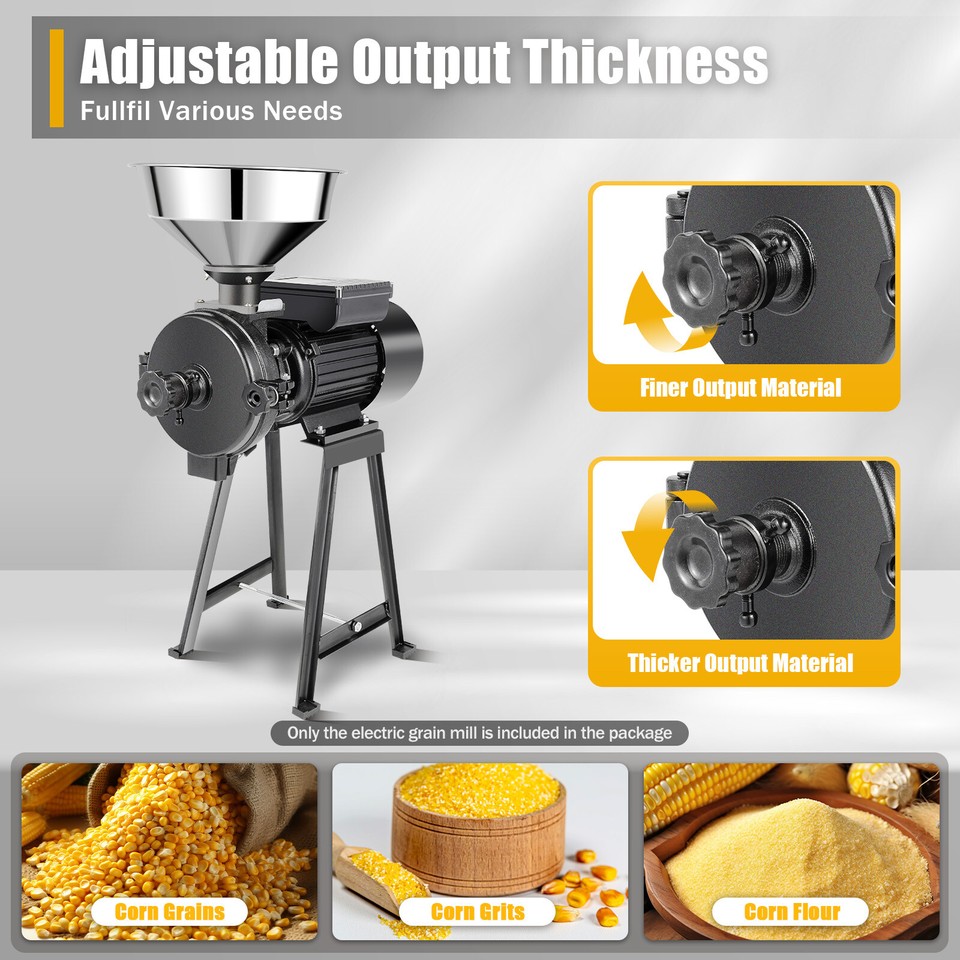 Heavy Duty Electric Corn Grain Mills Machine Grain Wheat 1400r / min+ ...