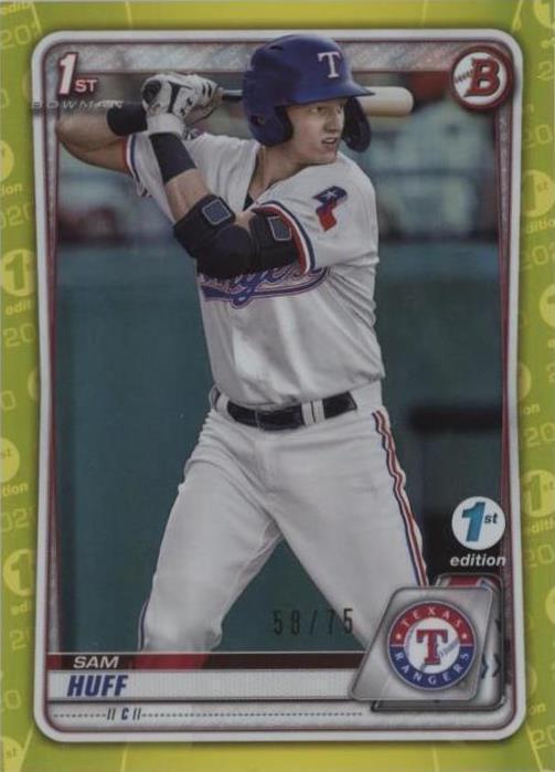 2020 Bowman 1st Edition - Sam Huff #BFE-33 Yellow Foil /75 (RC) for ...