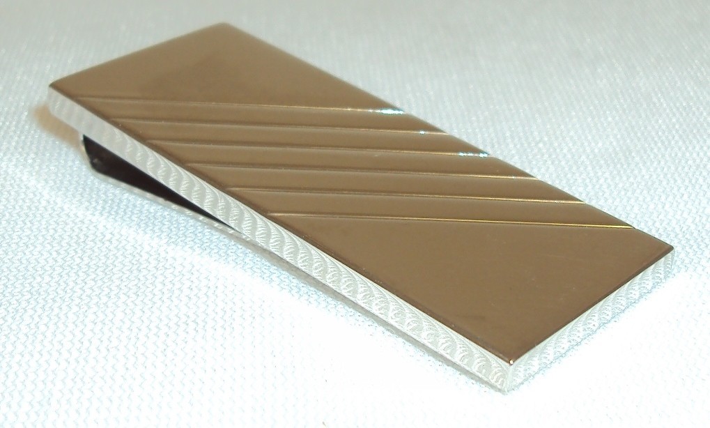 Money Clip Polished Stainless Steel Diagonal Lines Contemporary Art NEW ...