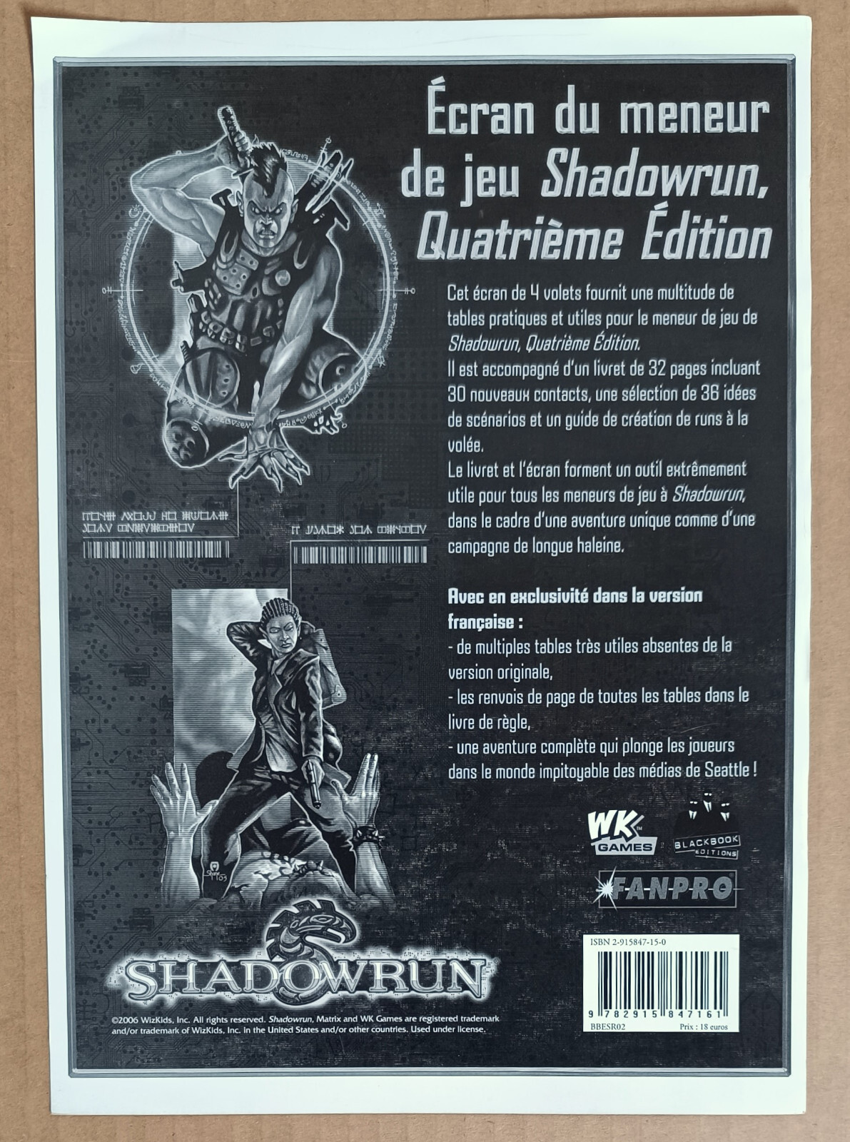 Jeu de Rôle SHADOWRUN 4ème édition Feuillet Table des Actions | eBay
