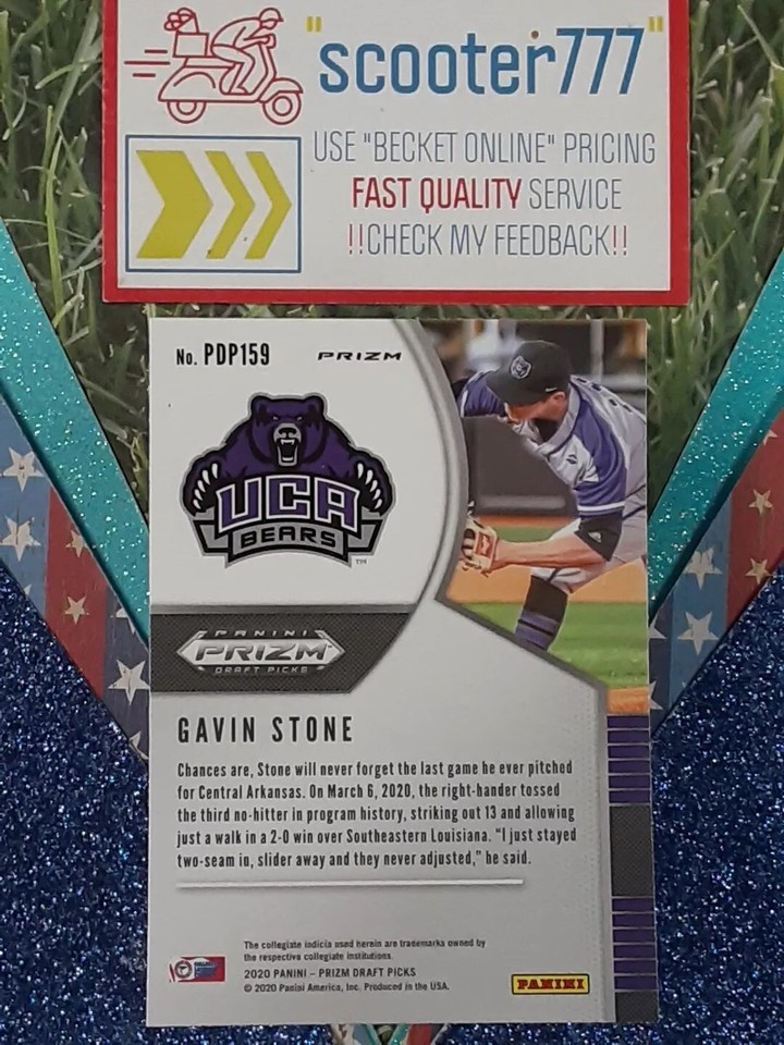 2020 Prizm Draft Picks~#159⭐️ GAVIN STONE⭐《 "RED" PRIZM 》Arkansas ...