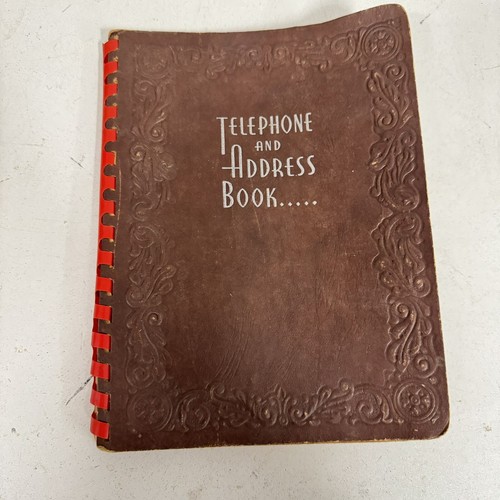 Vintage Brown Stamped Leather? Telephone and Address Book With ...