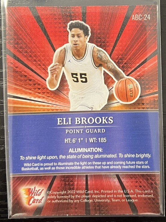 2021-22 Wild Card Alumination Red Chase Eli Brooks #ABC-24 Michigan ...