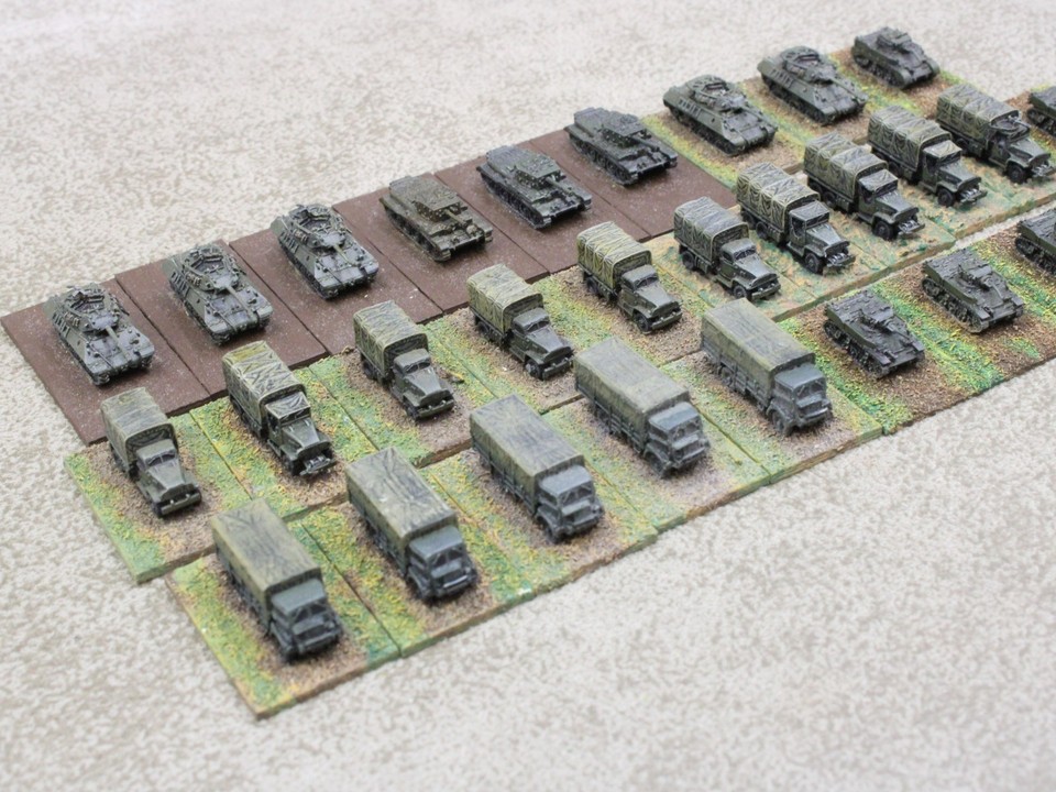 1/285 6mm WW2 Micro Armour British TANKS / TRUCKS x29 Painted GHQ 32258 ...