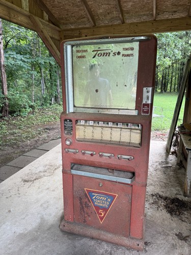 Vintage Tom's Toasted Peanuts Vending Machine, Candy Nuts Stoner | eBay