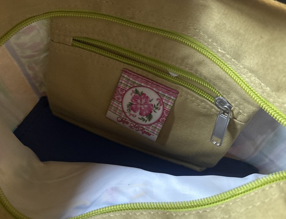 Kate McRostie Floral Butterfly Hand Painted Canvas Purse shoulder Bag ...