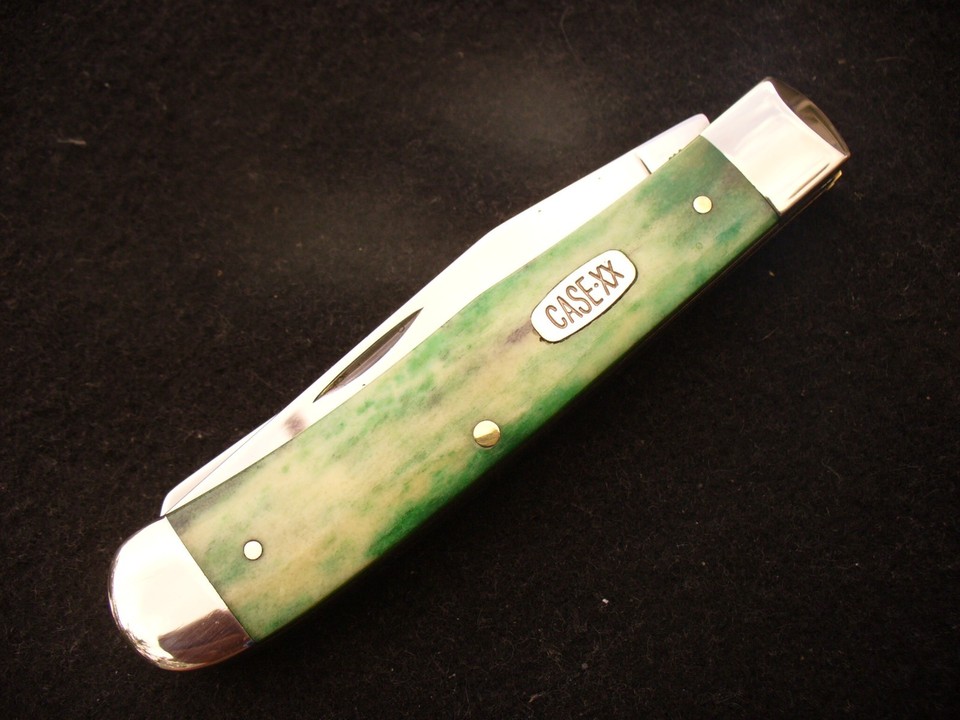 CASE XX USA 6254 SS Pretty Green Appalossa Bone Trapper Knife '97 Rare ...