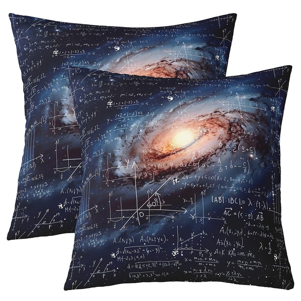 Math Equation Throw Pillow Covers 16"x16" 1Pcs Outer Space Galaxy ...
