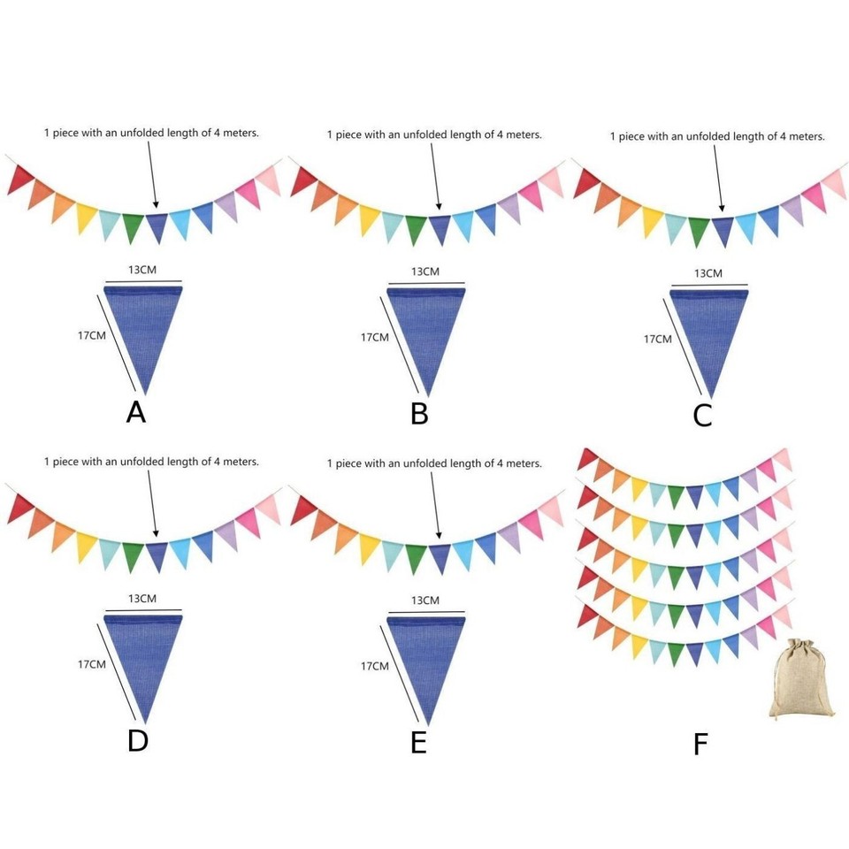 Hanging Garland Triangle Flag Banner Easy-to-hang Reusable Lightweight ...