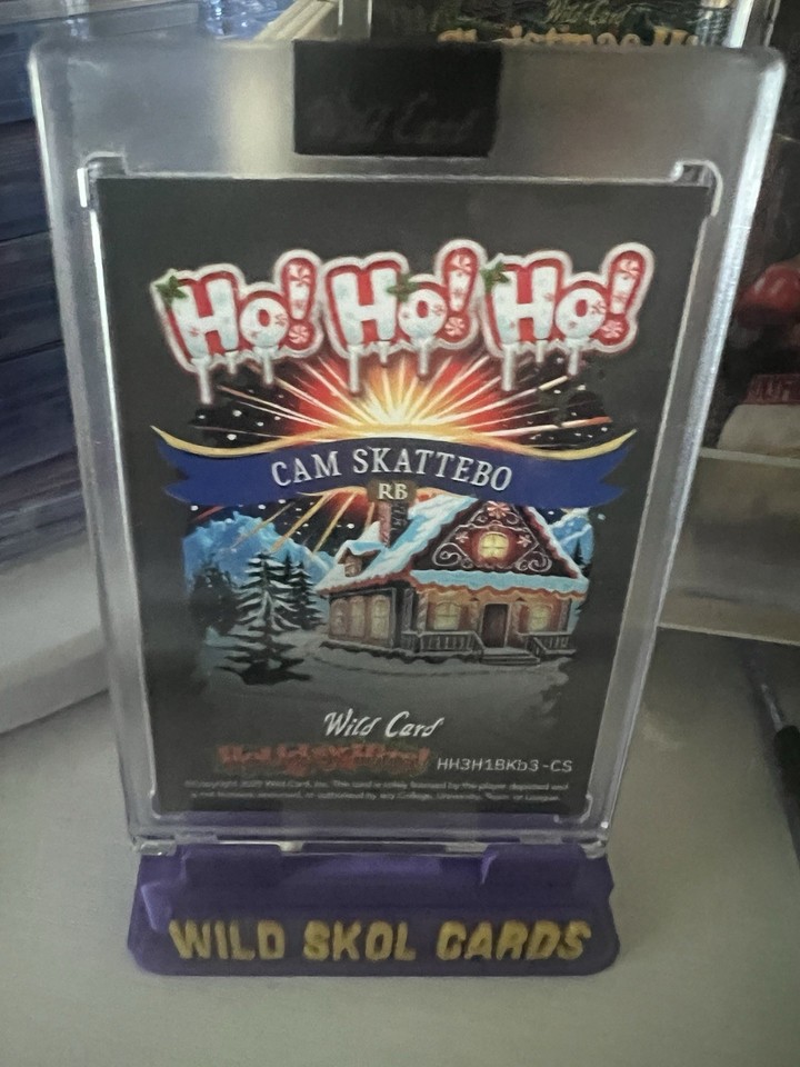 Cam Skattebo 1/1 Holiday Hits! Black Ho! Ho! Ho! Gingerbread House Wild ...