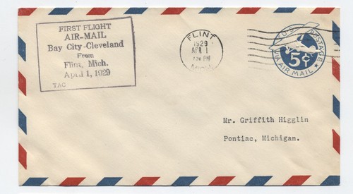 1929 Flint MI first flight airmail cover [G.869 | eBay