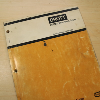 DROTT 85RM2 Carrydeck TRUCK CRANE Service Shop Manual book repair owner ...