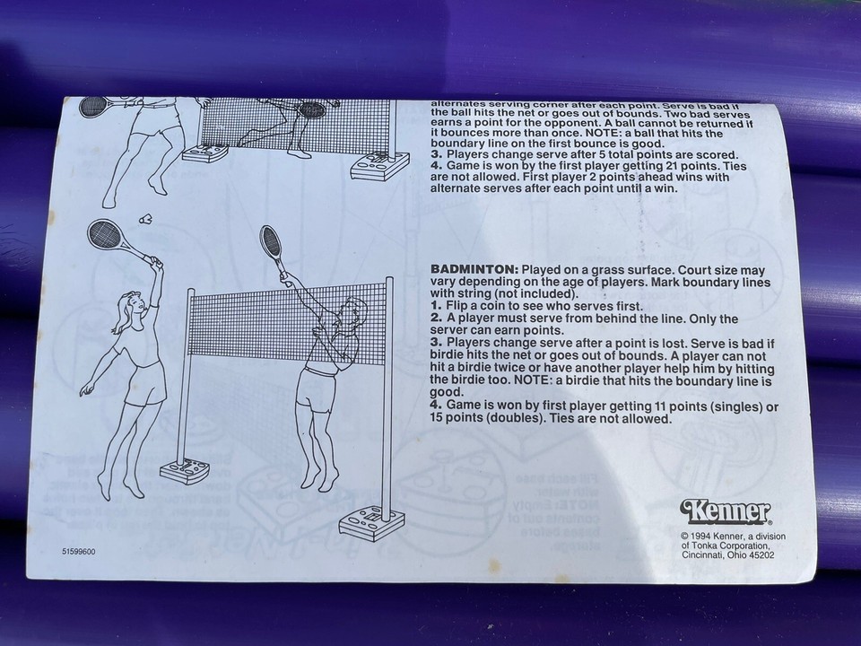 1994 Vintage NERF 3 in 1 Net Set Badminton Tennis Volleyball Foam RARE ...