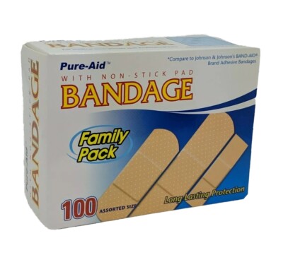 Pure-Aid Family Pack Bandages, Compare to Band-Aid, 100ct | eBay