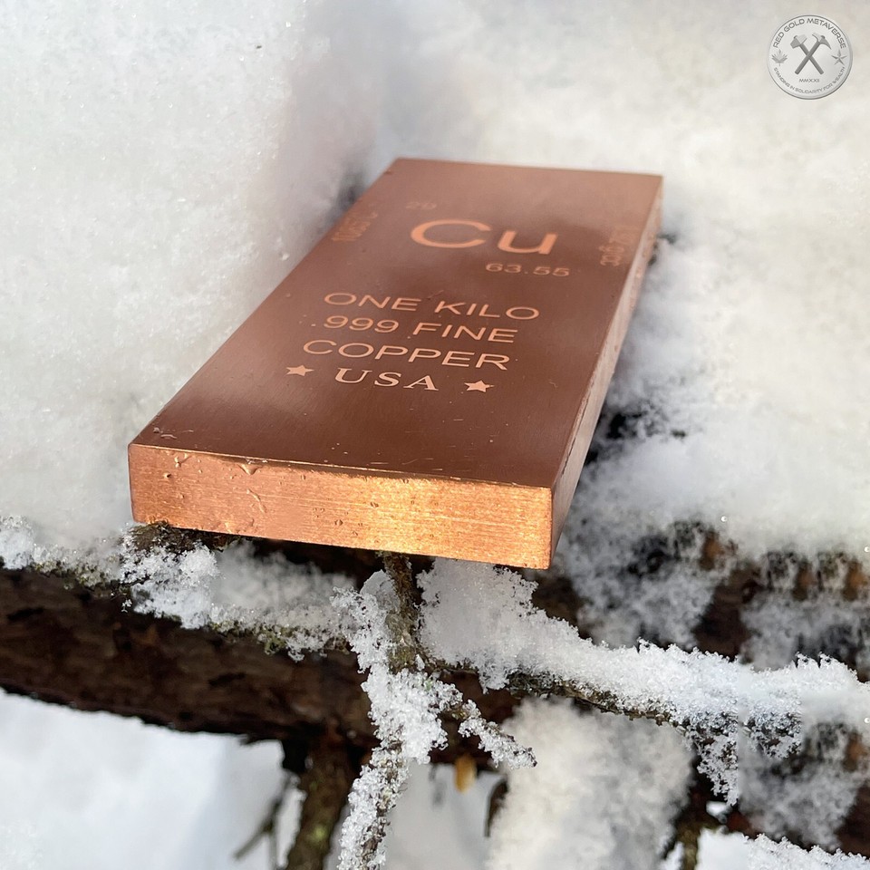 1 kg Fine Cu Bullion -Chemistry Element Design - 1000 gram Copper Bar ...