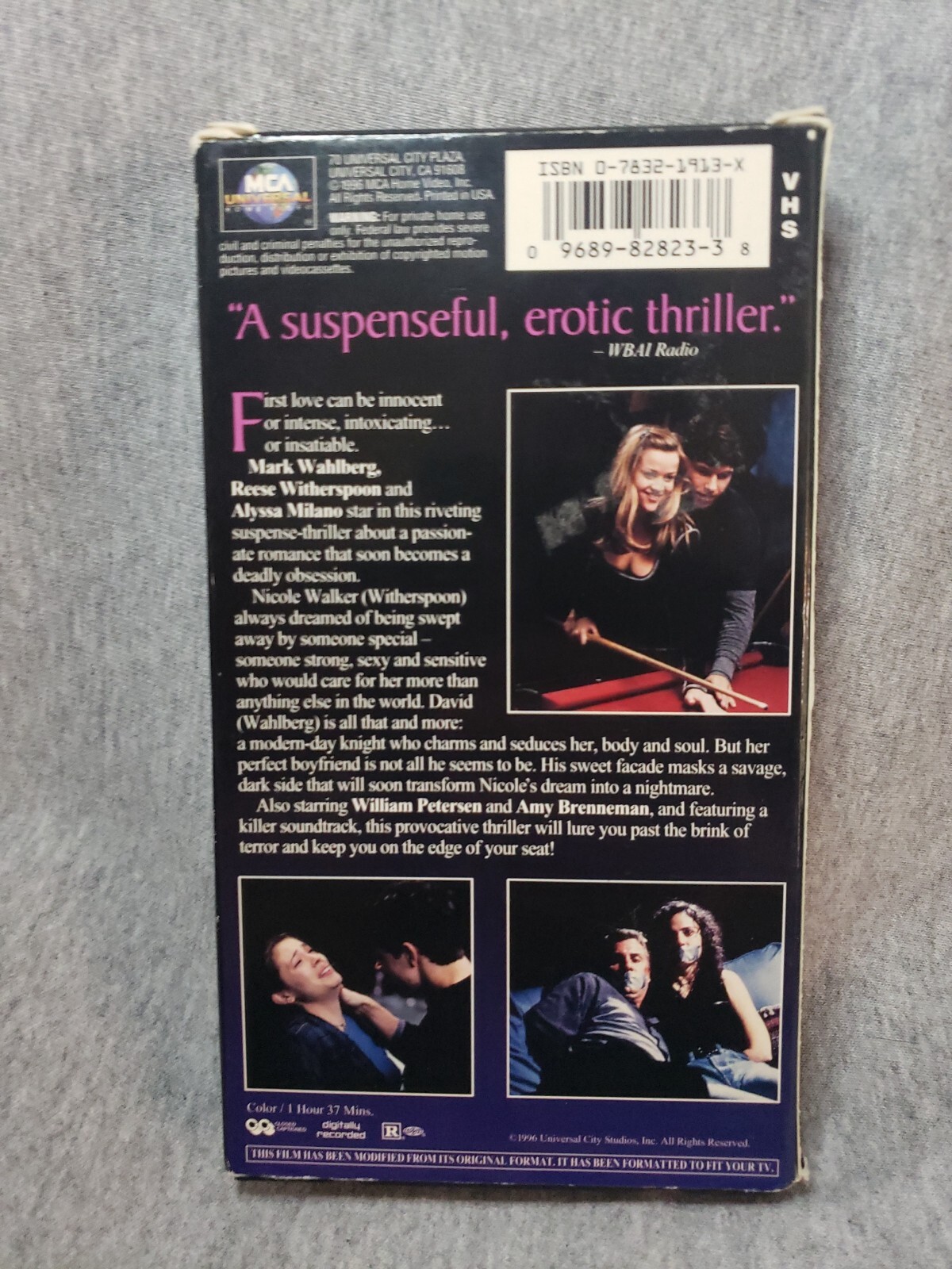 Fear (VHS, 1996) Mark Wahlberg Reese Witherspoon Alyssa Milano Thriller ...