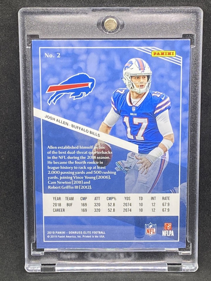 Josh Allen RARE ROOKIE HOLO FOIL REFRACTOR PANINI INVESTMENT CARD SSP ...