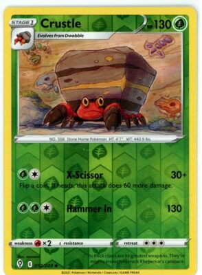 Pokemon TCG Crustle 012/203 Swsh07: Evolving Skies Reverse Holo | eBay