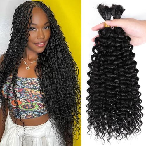 Bulk Human Hair for Braiding Water Wave 100% Human 20 Inch Water Wave ...