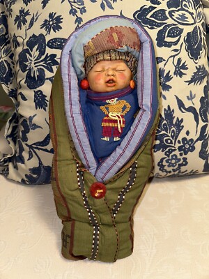 Native American Plastic Hand Painted Face Papoose Swaddled Baby: 1995 ...