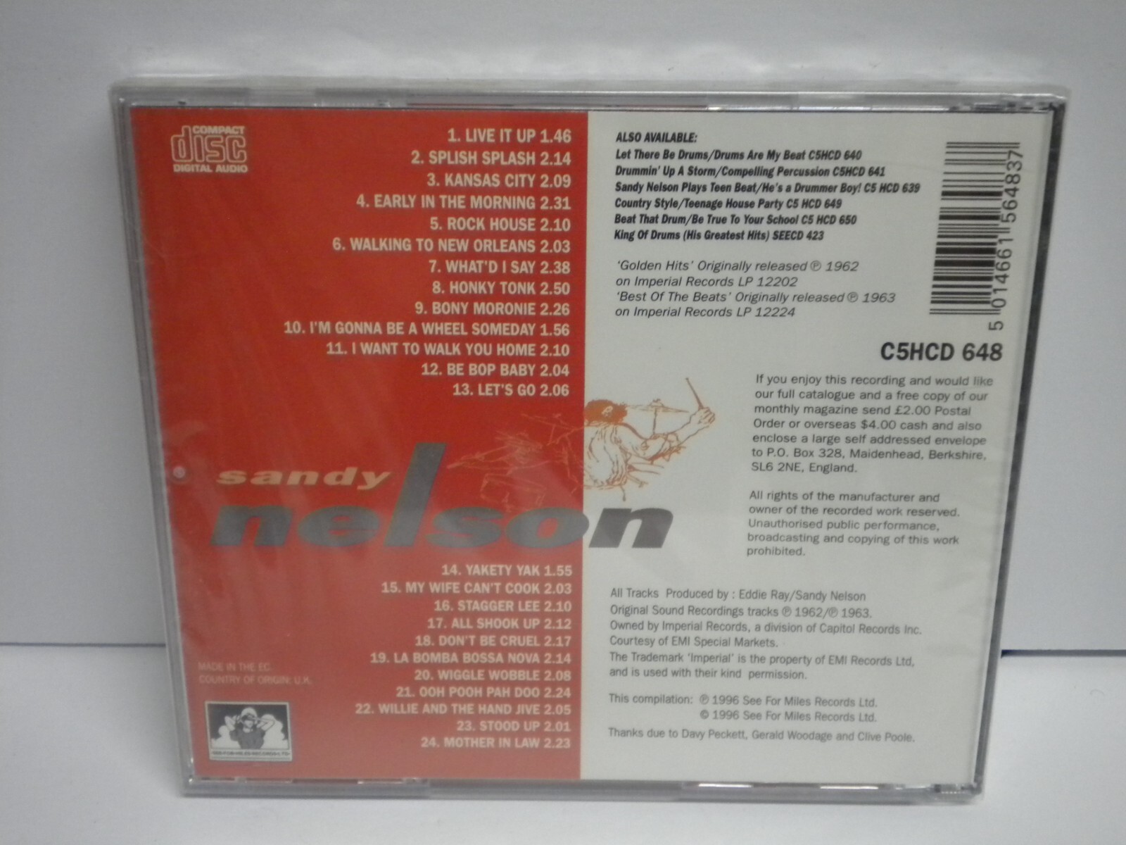 Golden Hits/The Best of the Beats by Sandy Nelson (CD, Aug-1996, See ...