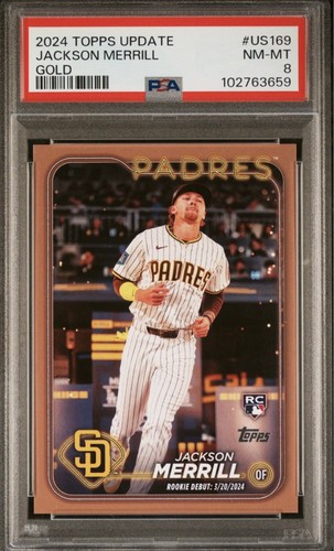 2024 Topps Update Series - Rookie Debut Jackson Merrill #US169 Gold ...