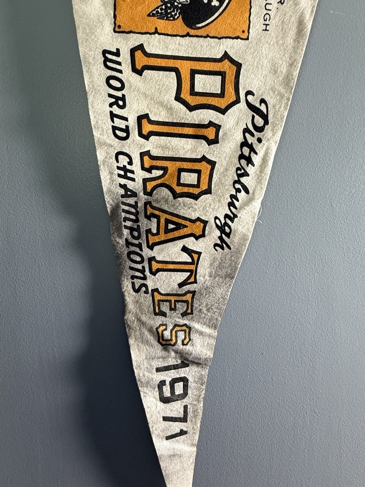 Pittsburg Pirates Vintage Wool Felt Pennant 1971 World Champions 29" X ...