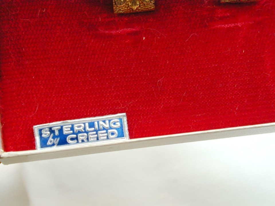 Vintage Gilt Sterling Creed Crown Symbol Cross Cuff Links NIB | eBay